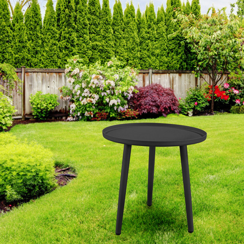 Corrigan Studio 15.7 Inch Black Aluminum Round Coffee Side Table End Table For Living Room Bedroom Small Spaces Wayfair